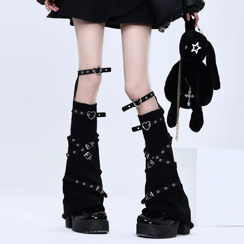 Punk Rave Leg Warmers With Heart Buckled Loops – KawaiiEnvy