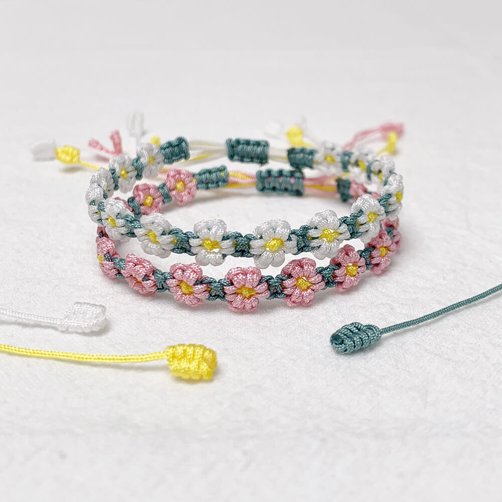 Handmade Little Daisy Braided Cord Bracelet Kawaiienvy KawaiiEnvy