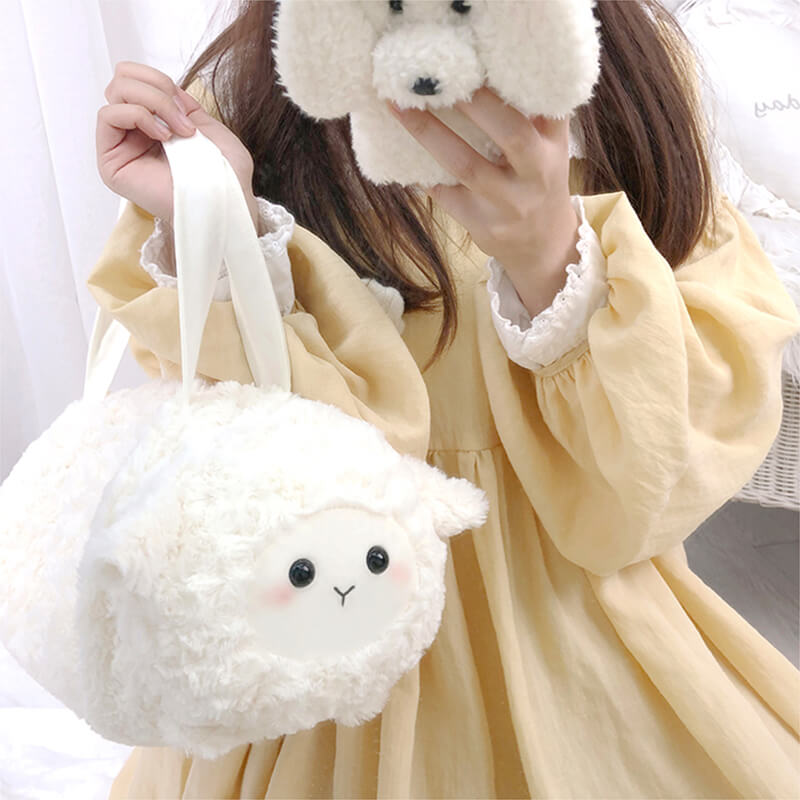 Chubby Sheep Plush Bag with Ribbon – KawaiiEnvy