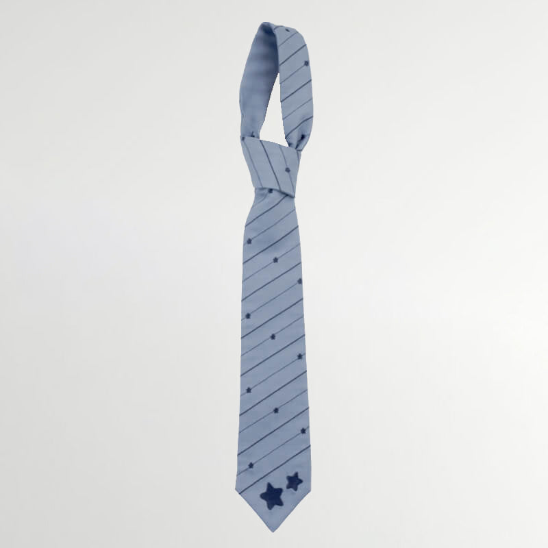 Stars Embroidery Blue Stripe Necktie – KawaiiEnvy