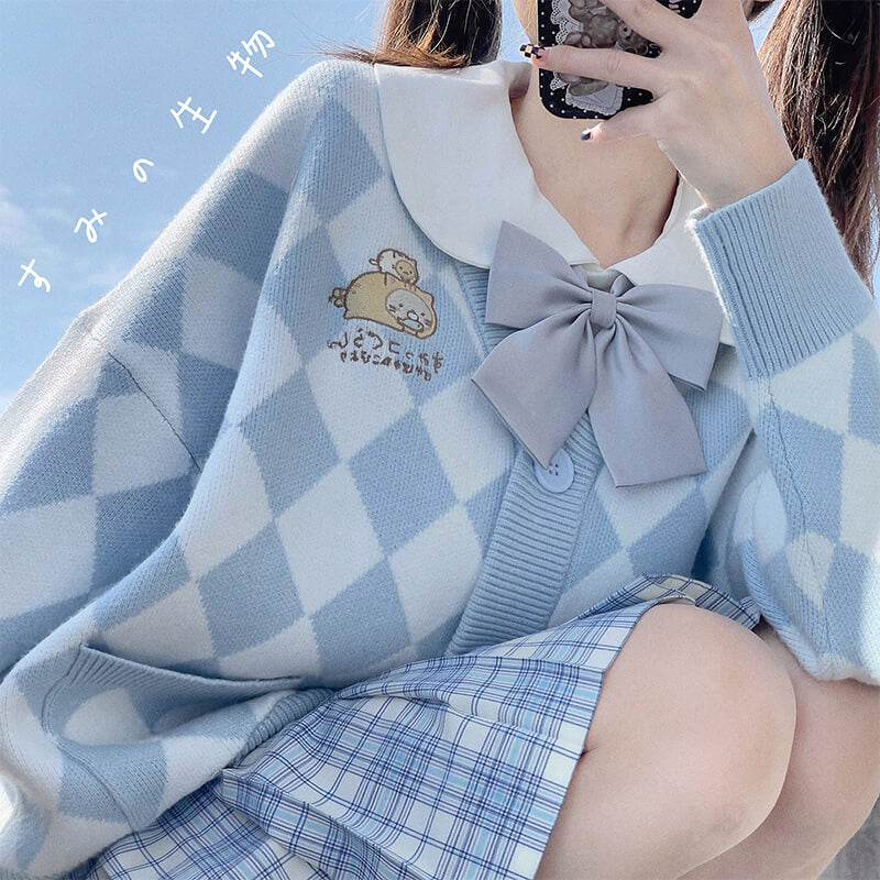 Sumikko Gurashi Argyle Pattern JK Uniform Cardigan – KawaiiEnvy