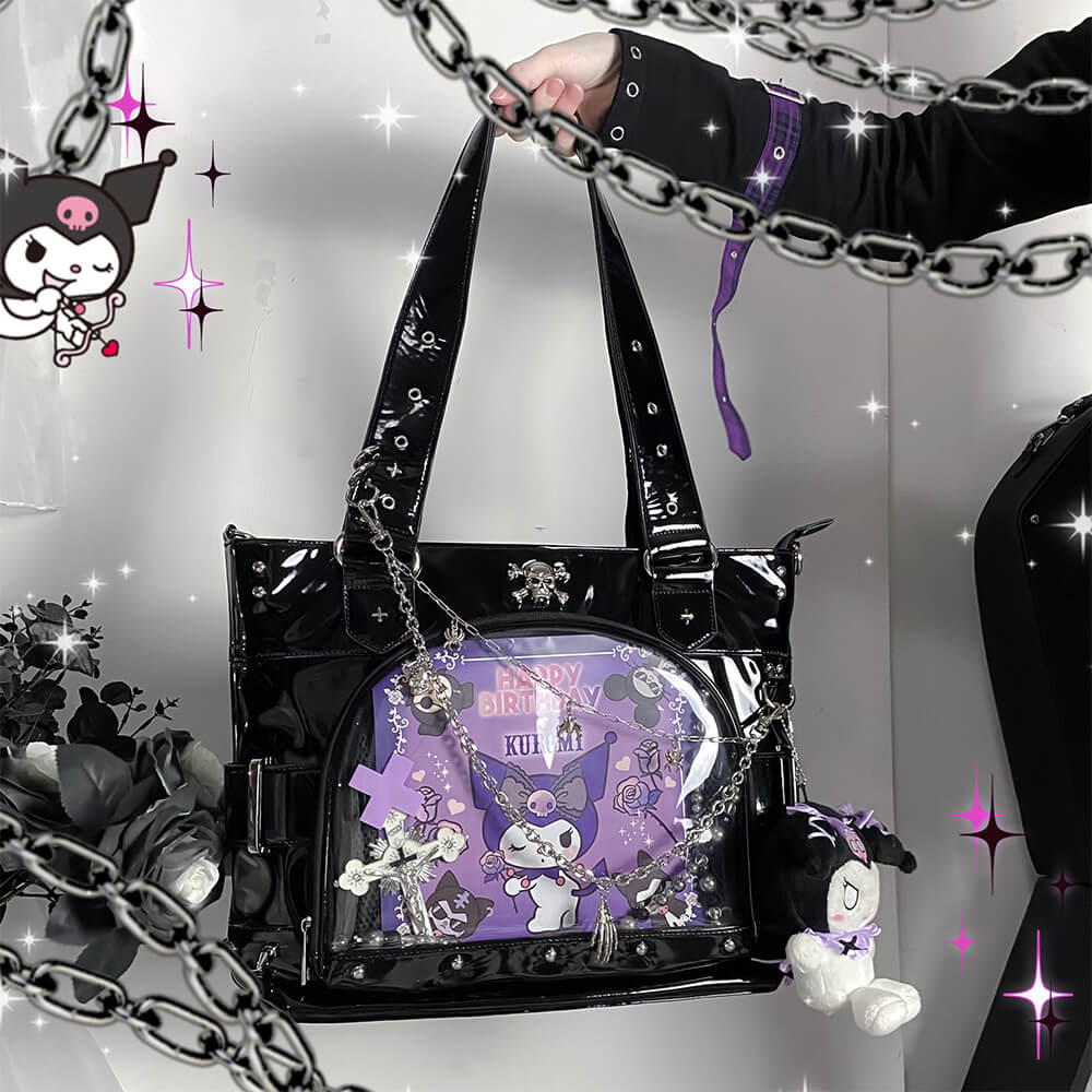 Window of Skeleton Rivets Studded Ita Tote Bag – KawaiiEnvy